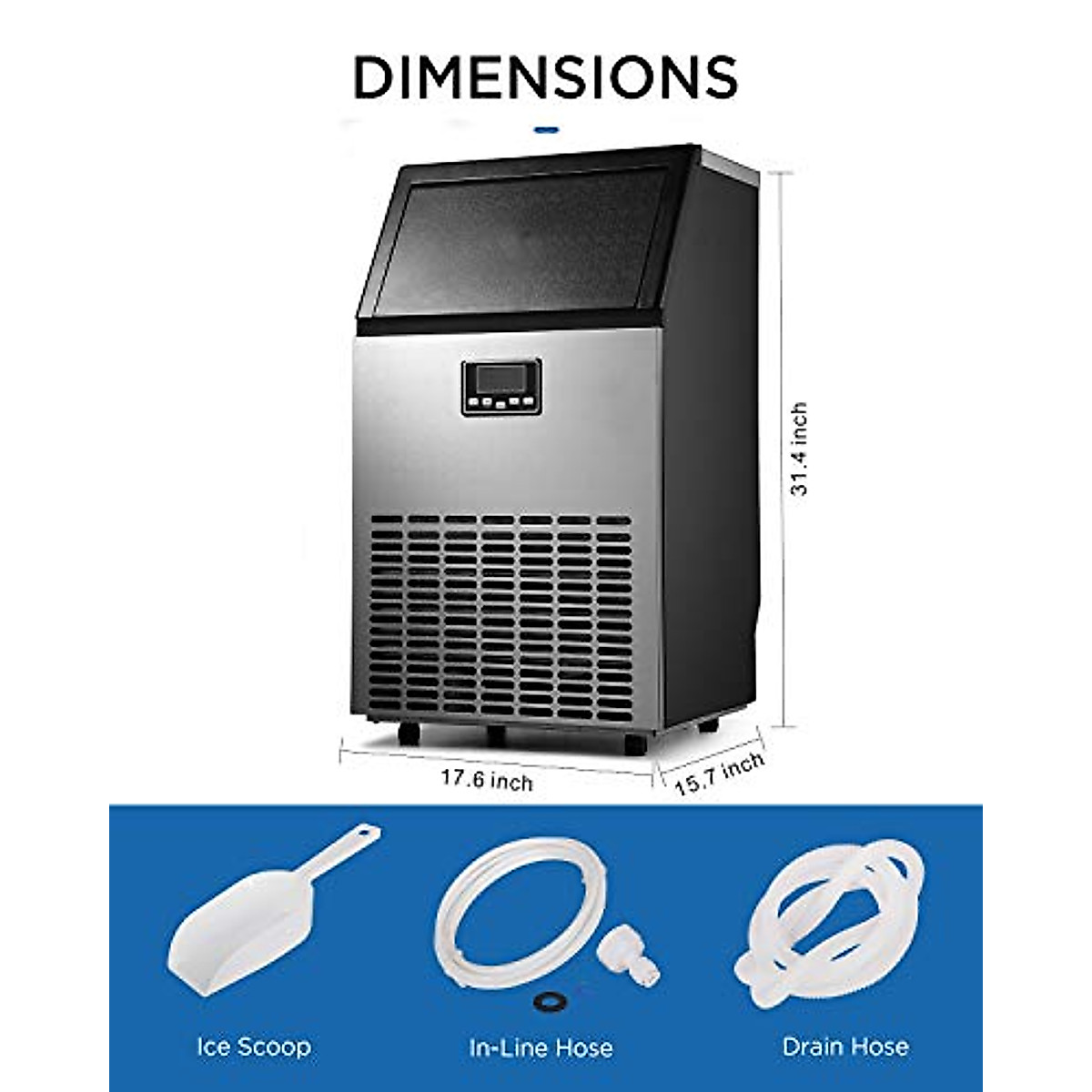 Northair Ice Machine 150LBS/24H Stainless Steel Commercial Ice Maker (150LB)