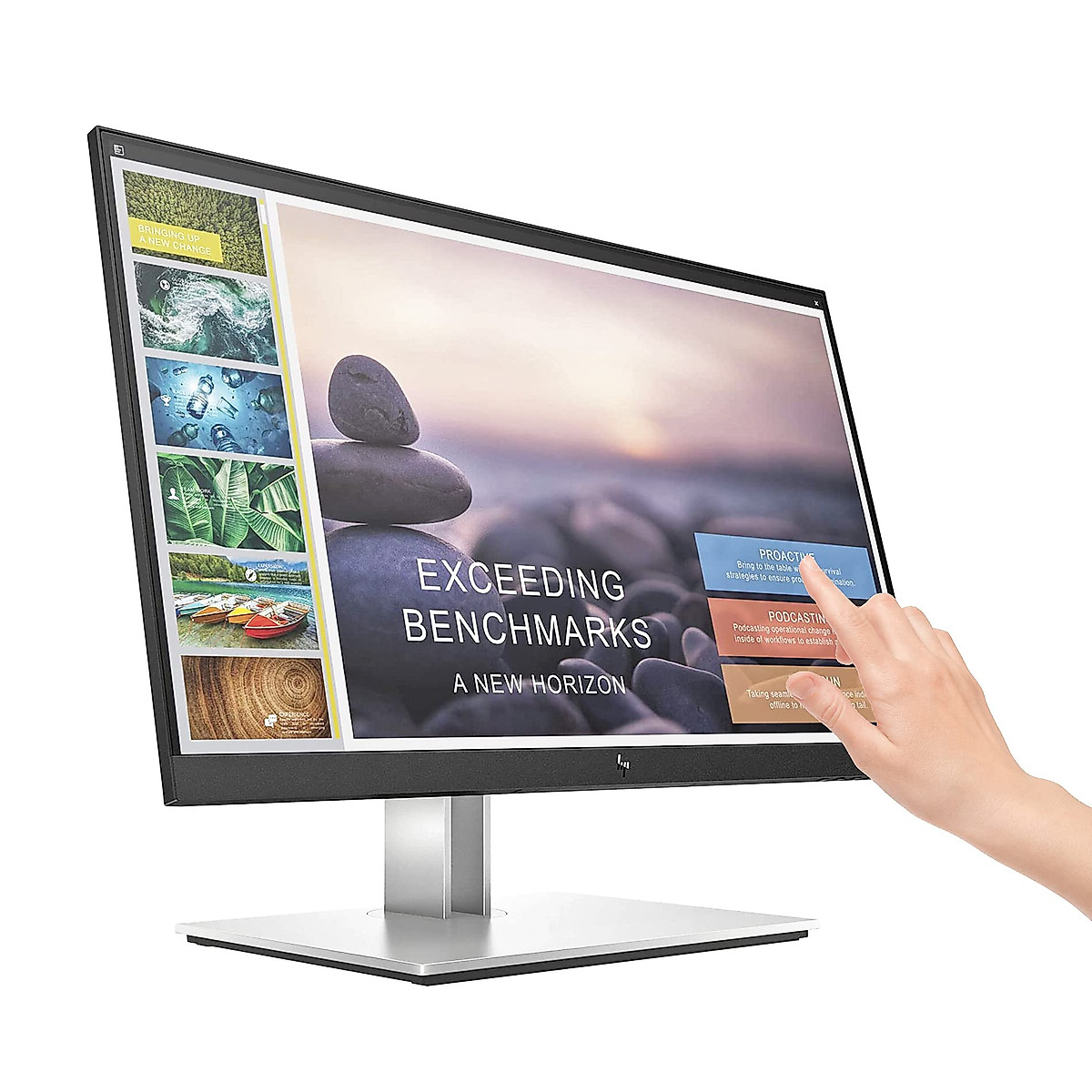 HP E24t G4 23.8" LCD Touchscreen Monitor - 16:9-5 ms GTG (OD),Black, Silver