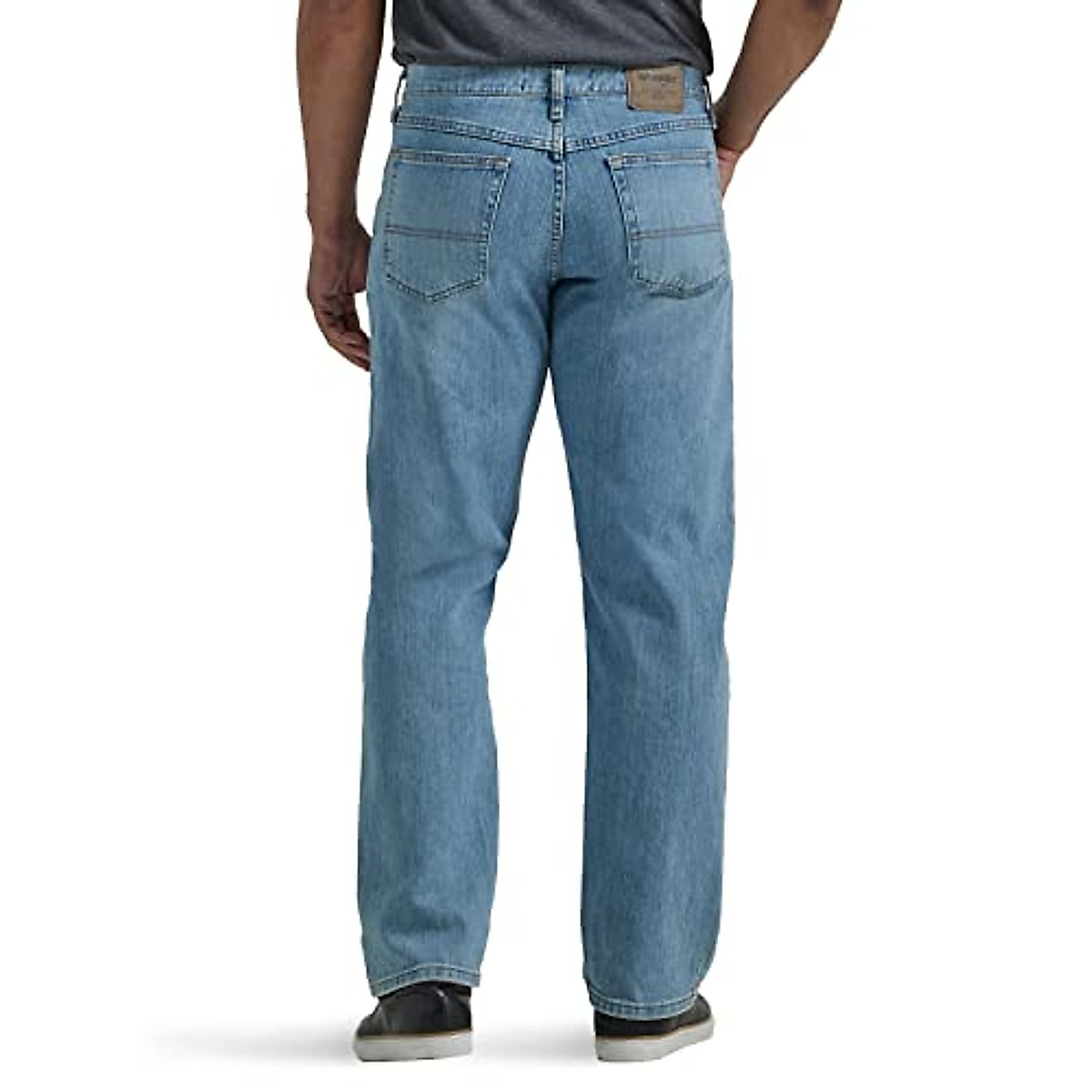 Wrangler Authentics Men's Classic 5-Pocket Relaxed Fit Flex Jean Bleached Denim Flex 46W x 30L