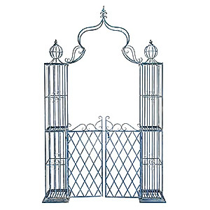 Safavieh PAT5012C Outdoor Collection Beatrix Victorian Antique Arbor, Mossy Blue