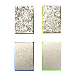 QWORK Diamond Hand Polishing Pads, 4 Pack Plane Sharp Sanding Block Kit, 60#,100#,200#,400# Diamond Hand Polishing Pads for Stone, Glass Granite Marble Concrete Stone Sanding and Polishing
