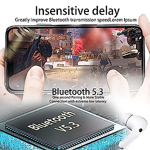 Xyxxmfxl True Wireless Earbuds Bluetooth 5.3 Mic Noise Cancelling IPX7 Waterproof Hi-Fi Stereo Sound Long Battery Auto Pairing for iPhone Android