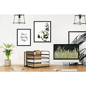 CAXXA 4 Tier Mesh Document Trays with Vertical Upright Section for Hanging File Holders, Mesh Office Supplies Desk Organizer, Black