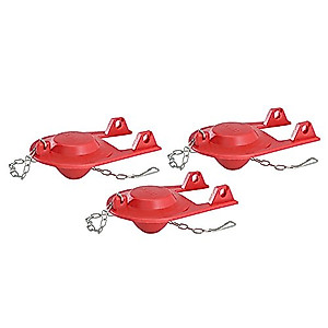 Korky Korky-2001TP 2001TP Universal Toilet Tank Flapper (3 Pack) -Easy to Install-Long Lasting All Rubber Seal-Made in USA, Red, 3 Count