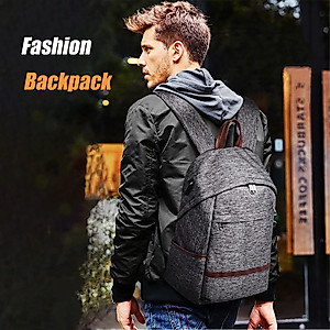 Seekvigor Laptop Backpack for Men Woman,Casual College Backpack with USB Charging Port, 20L Waterproof Travel Backpack for 14 Inch Laptop,Grey