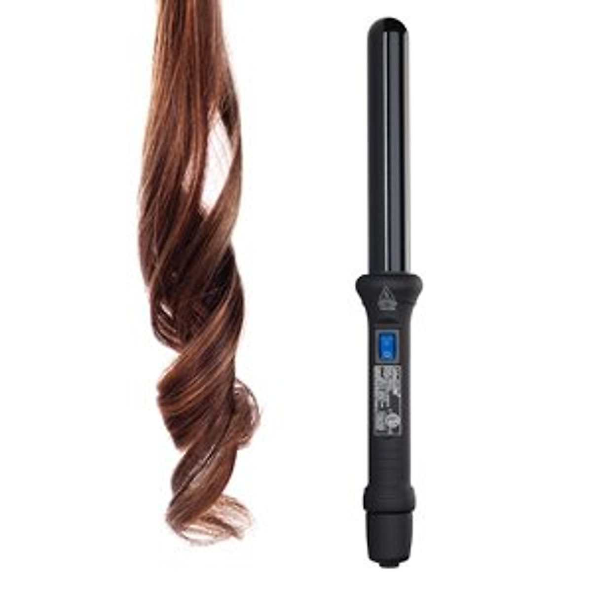 NuMe Classic Ceramic Curling Wand - Tourmaline 25mm Barrel Hair Curler, Negative Ion Conditioning, Far Infrared Heat - All Hair Types