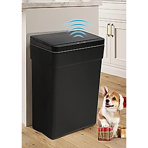 Automatic Trash Can 13 Gallon, Kitchen Garbage Can, Motion Sensor Trash Can with Lid, Electric Touchless Trash Bin 50 Liter, Tall Smart Garbage Bin, Auto Trashcans for Kitchen Bathroom Bedroom Office