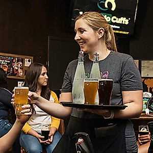 Nevlers Set of 6 | 33 Oz Glass Bottle Set with Swing Top Stoppers and Includes Bottle Brush - Funnel and Gold Glass Marker | Swing Top Glass Bottles | Clear Glass Water Bottle