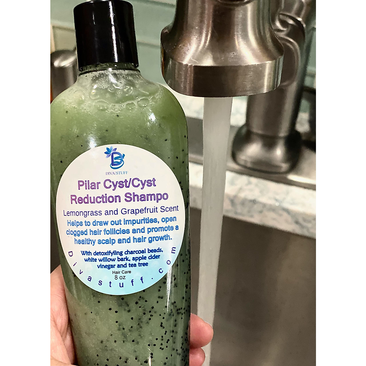 Diva Stuff PiIar Cyst/Cyst Reduction Shampoo For Those Who Have Problems With Clogged Hair Follicles, Pustules, Bumps, Lumps and Cysts, 8 Fluid Ounces