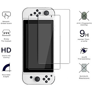 AISELAN for Nintendo Switch - OLED 2021 Clear Screen Protecotr Tempered Glass, [2 Pcs] Ultra Thin Anti-Scratch Easy to Install Screen Protective Flim for Nintendo Switch - OLED 2021 (7 inch)