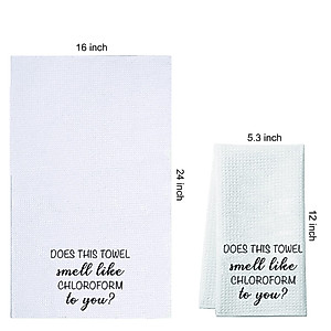 Myakako Does This Towel Smell Like Chloroform to You Funny Kitchen Towels, Flour Sack Towel, Funny Hand Towel for Bathroom Housewarming