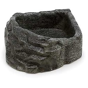 Zoo Med Reptile Rock Corner Water Dish, X-Large, Assorted color, Black