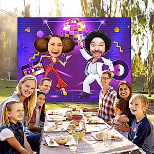 70s Disco Party Banner Pretend Play Party Game Backdrop Retro Disco Ball Theme Decor Decorations for 70's Night Club Neon Dance Party 1970s Disco Fever Party 1st Birthday Party Supplies Background