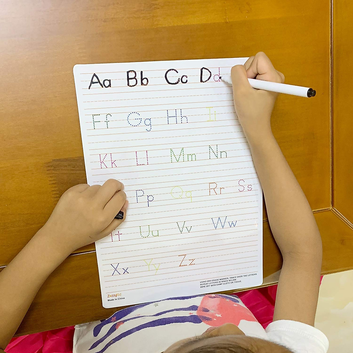 Handwriting Practice Letter Tracing for Kids: Board for Cursive & Printing Style with Dry Erase Marker for Preschooler - Reusable Wipe Clean ABC Alphabet Learn to Write, 8.3 x 11 Inches