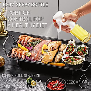 HXJV Olive Oil Sprayer for Cooking, 200ml Glass Oil Spray Bottles for Kitchen, Continuous Oil Mister Spray Bottle, Kitchen Gadgets for Air Fryer Accessories, Olive Oil Dispenser for Baking, Salad, Bbq