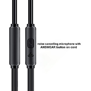 kolodosa 3 Pack Superior Metal Wired Earbuds Headphones - Tangle-Free Earphones with in-Line Mic, Enhanced Bass, and Ergonomic Design for Smartphones - Black