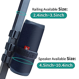 HomeMount Portable Speaker Mount for Golf Cart Accessories - Adjustable Strap Fits Bluetooth Wireless Speaker Strap Attachment to Heater/Beach Umbrella/Boat
