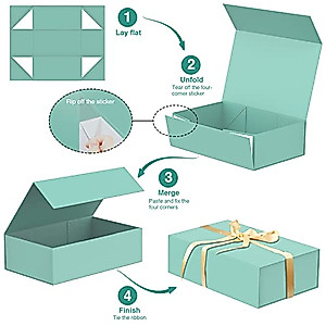 Luxury Large Gift Box 13.8x9x4.3 Inches Storage Box Ribbon Magnetic Closure for Luxury Packaging Box for Mother's Day, Birthdays, Bridal Gifts,Weddings