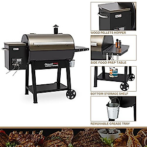 Royal Gourmet PL2032 Wood Pellet Grill on Clearance with Intelligent Digital Control System & Auto-Feed System, 786 Square Inches of Cooking Area, Bronze