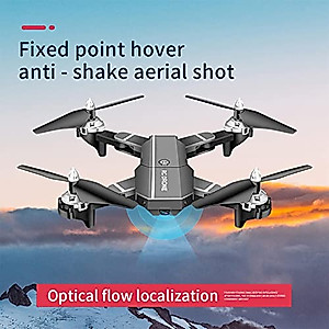 Mini Drone with 1080p Dual HD Camera, Intelligent Altitude Hold, Foldable Quadcopter HD FPV Camera Remote Control Toys Gifts for Beginner One-Touch Speed Adjustment - Blcak