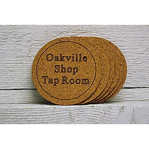 Cork Coaster set of 6 Personalized Custom Engraved. Great Gift, for Home Bar, Restaurant, Brewery, Homebrewer, complement Kegerator
