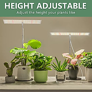 LORDEM Grow Light, Full Spectrum LED Plant Light for Indoor Plants, Height Adjustable Growing Lamp with Auto On/Off Timer 4H/8H/12H, 4 Dimmable Brightness, Ideal for Home Desk Plant Lighting