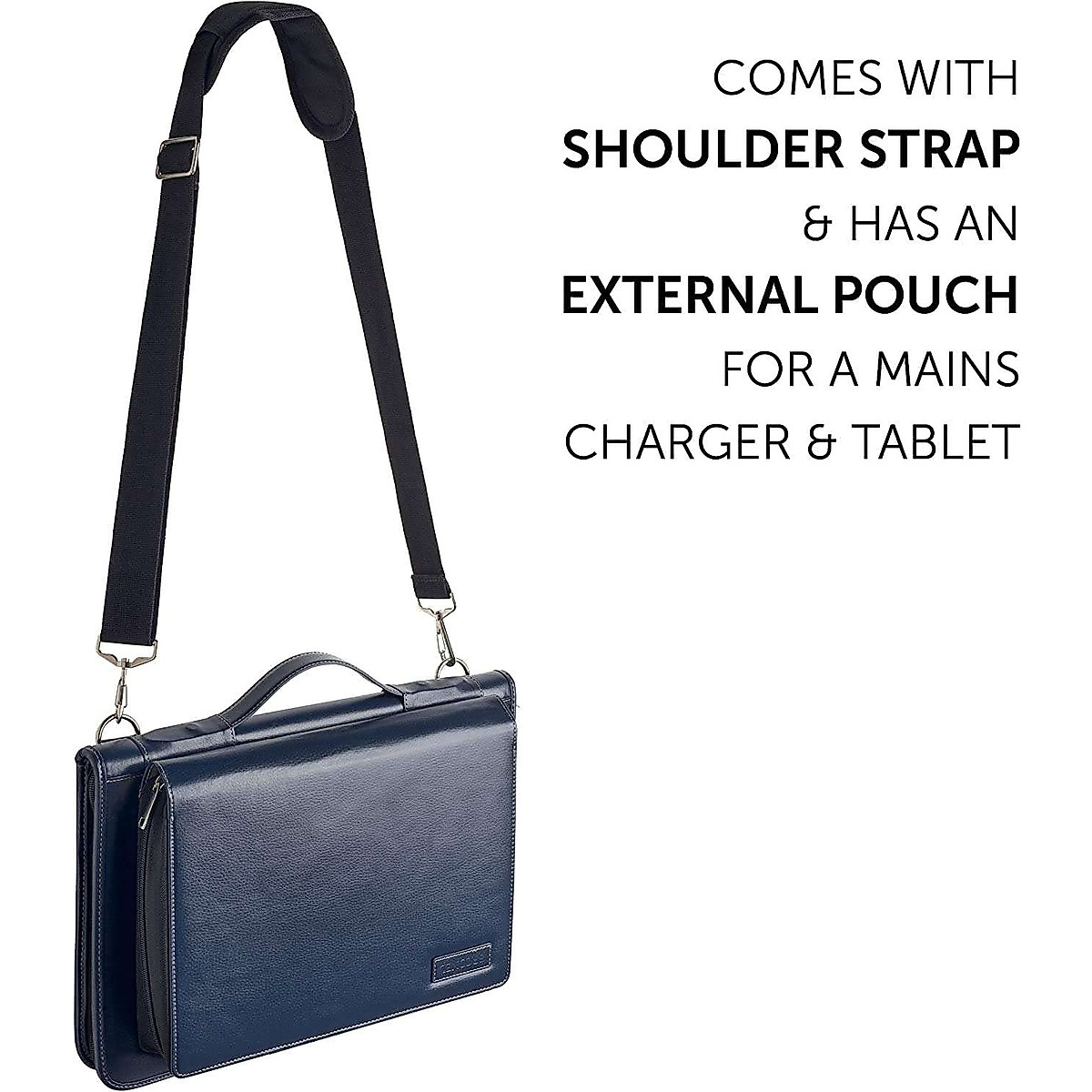 Broonel Blue Leather Laptop Messenger Case - Compatible with Toshiba Satellite Radius 12 / Toshiba Satellite Radius 11