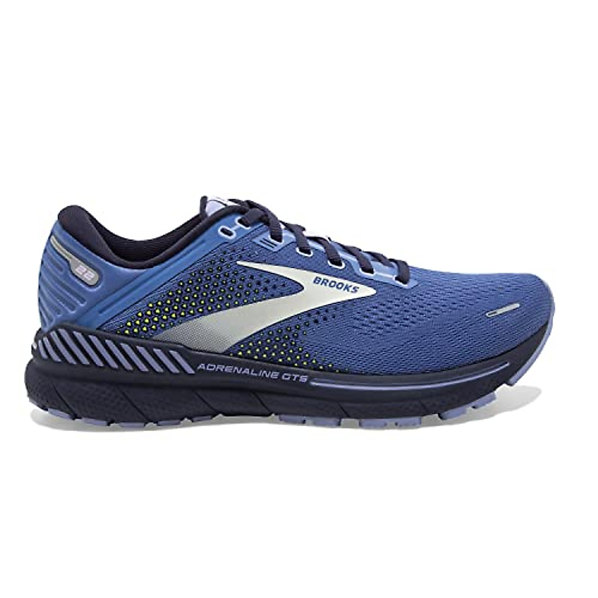 Brooks Women's Adrenaline GTS 22 Supportive Running Shoe - Blue/Purple/Nightlife - 9.5 Medium