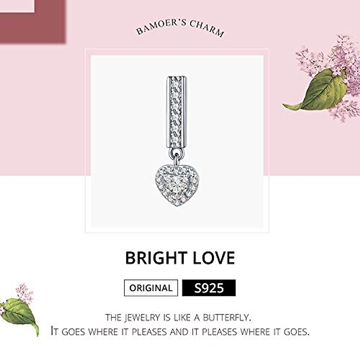 MEETCCY 925 Sterling Silver Reflexions Bracelet for Women Mesh Bracelet Clip Beads Safe Chain.Birthday Christmas for Friends Mothers Wife and Daughters (Love Heart Charms)