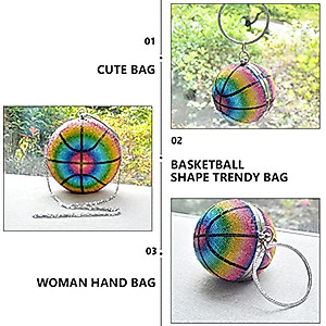 BESTOYARD Ball Shape Clutch Purse Party Handbag Rhinestone Ring Handle Evening Bag