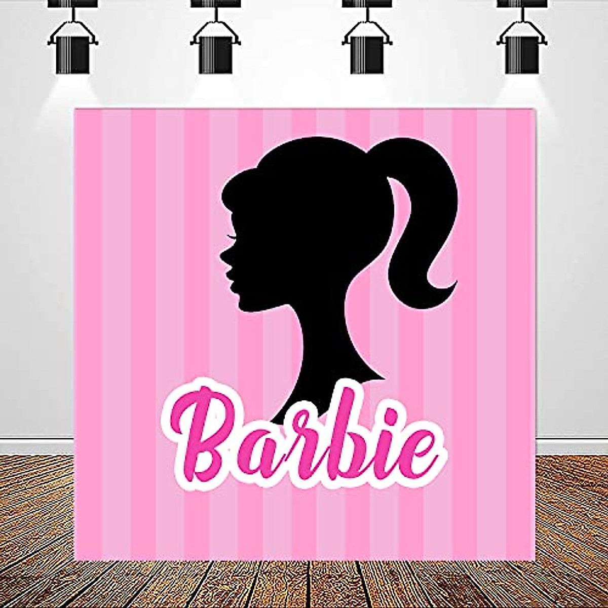 Withu Pink Party Backdrop Girls Frame Stripe Glamour Cake Table Spa Tea Time Photography Head Photo Decorations Banner Background