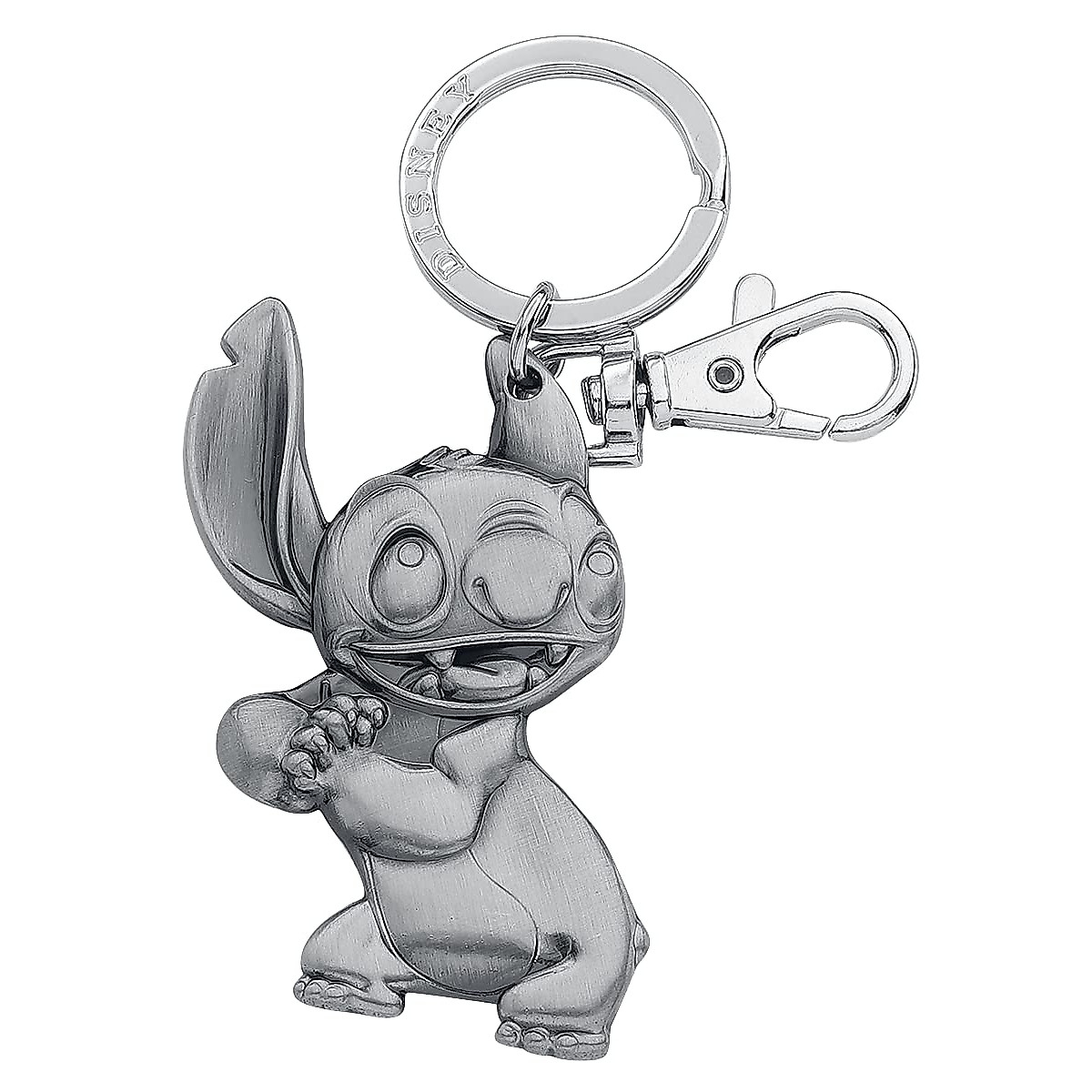 Disney Stitch Pewter Key Ring Silver, 3"