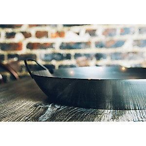 Matfer Bourgeat Black Carbon Steel Paella Pan, 15 3/4"