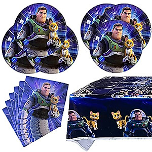 41pcs Buzz Lightyear Party Supplies, 20Plate,20Napkin and Tablecloth , Buzz Lightyear Birthday Party Decoration Supplies
