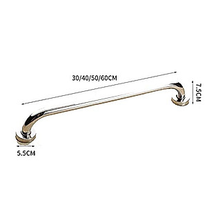 CRODY Bath Wall Attachment Handrails Grab Bar Rails Bathroom Grab Bars, round Armrests, Foldable Wall-Mounted Straight Hair Towel Rack, Sturdy Stainless Steel Shower Safety Handle for Bathtub, Toilet/