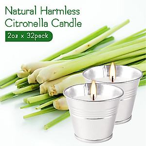 32 Pcs Citronella Candle 2.2 OZ Nature Soy Wax Candle, Indoor & Outdoor, Jar Candle for Patio Yard Balcony Porch Camping BBQ