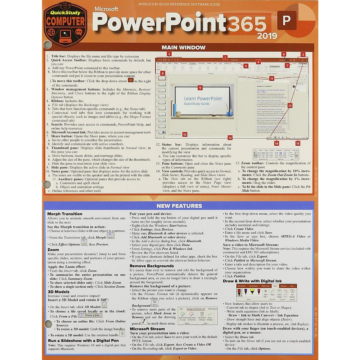 Microsoft PowerPoint 365 - 2019: A Quickstudy Laminated Software Reference Guide