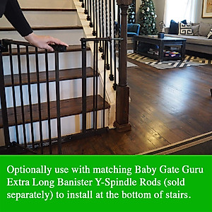 Baby Gate Guru Extra Long M10 (10mm) Spindle Rods + Small Wall Protectors Bundle (Bronze)