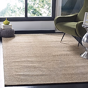 SAFAVIEH Natura Collection Accent Rug - 4' x 6', Beige, Handmade Wool, Ideal for High Traffic Areas in Entryway, Living Room, Bedroom (NAT801B)