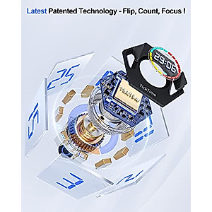 Ticktime Pomodoro Timer, Productivity Timer Cube, Hexagon Magnetic Flip Focus Timer, Mute & Adjustable Sound Alert, for Work, Office, ADHD, Study, Task, 3/5/10/15/25/30min & Custom Countdown - Gray