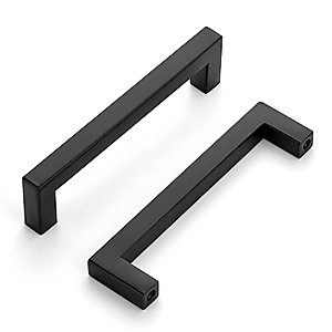 Home Expert Square Cabinet Pulls 30 Pack 5 Inch Matte Black Cabinet Handles Kitchen Hardware for Cupboard