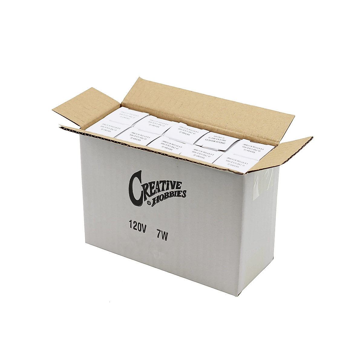 Creative Hobbies® Silicone Dipped, Country Style, Electric Candle Lamp Chandelier Light Bulbs, 7 Watt, Individually Boxed, Wholesale Pack of 10 Bulbs