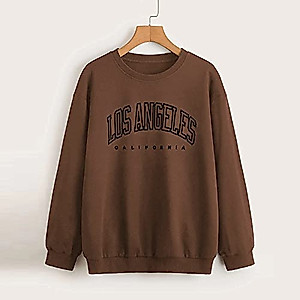 Aniwood Crewneck Sweatshirts for Teen Girls Vintage Women Graphic Crewneck Sweatshirt Y2k E Girl Aesthetic Vintage Printed 90s Streetwear Casual Long Sleeve Tops Pullover