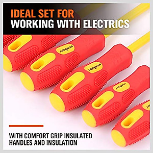 HORUSDY 8-Piece 1000v Insulated Screwdriver Set, Magnetic Tip Electrician screwdriver Set
