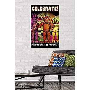 Trends International Five Nights at Freddy's - Celebrate Wall Poster, 22.375" x 34", Premium Unframed Version