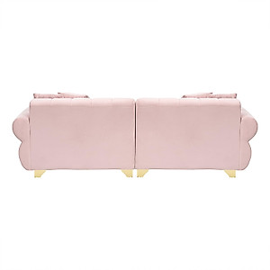 89" Oversized Loveseat Sofa, Modern Upholstered Velvet Cloud Couch, Deep Seat Sofa,Cozy Modern 3 Seater Couch with Gold Steel Leg Frame for Living Room, Bedroom, Apartment