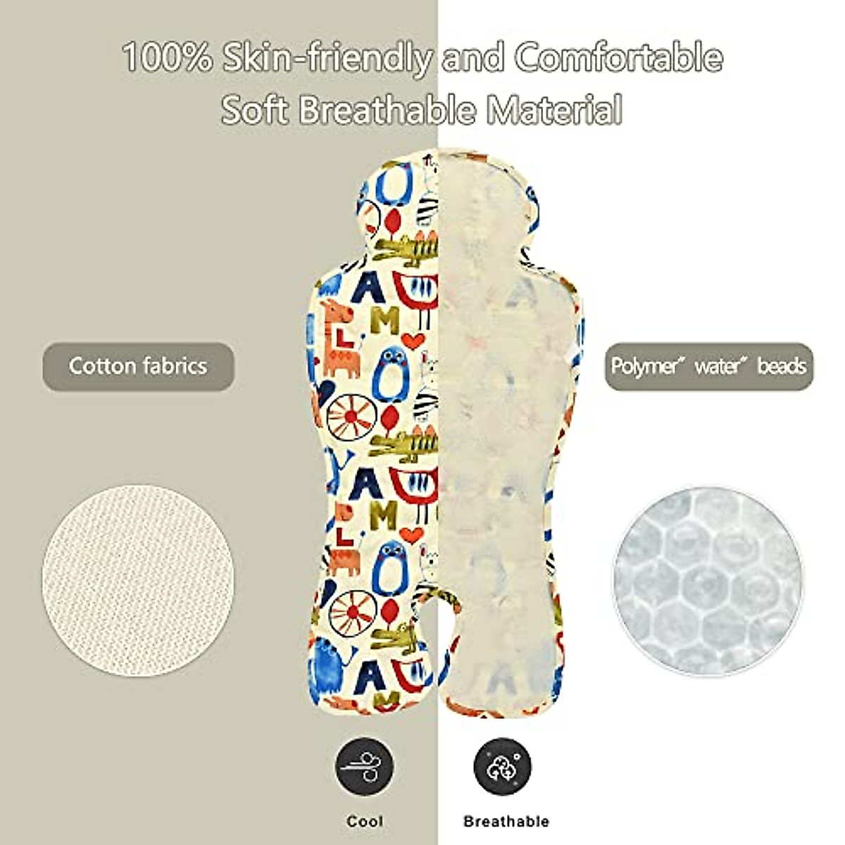 Baby Gel Car Seat Cooler Pad, Summer Chair Ice Cushion, Seat Cooler Mat,Multifunctional Baby Cushion Suitable for Stroller, Baby Dining Chair, Child Safety Seat with Stroller Universal Mosquito Net