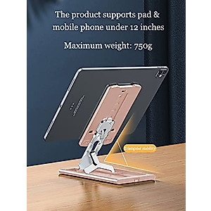 Casartish Portable Cell Phone Stand, Adjustable Phone Stand for Desk, Ultra Thin Phone Holder Stand, Folding Alloy Stand Compatible with All Mobile Phone, iPad, Tablet 4-12'' Desk Accessories (Pink)