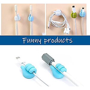 Funducts 16 pcs Reusable self Adhesive Cord Holder for Desk, Phone Holder USB Cable Clips for Wall, Charger Cord Holder, Hanger Hooks for Bathroom, Cute Cord Organizer Clip