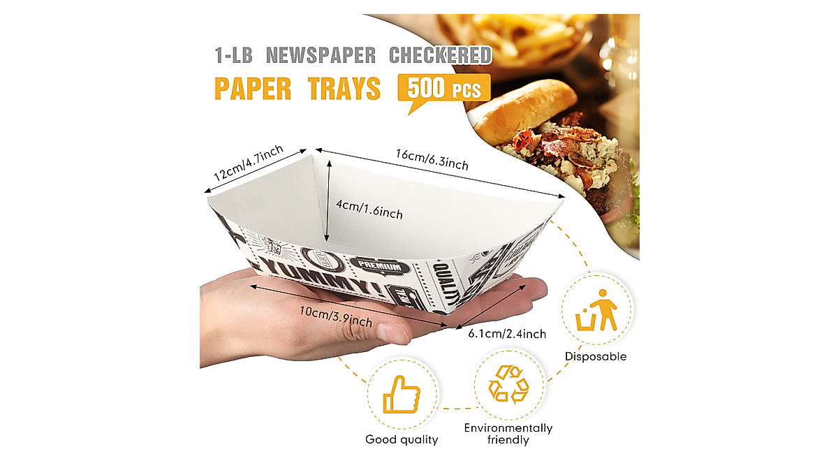 500 PCS Disposable Paper Food Boats for Events
